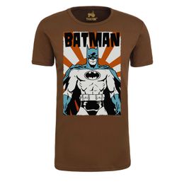 logoshirt Herren T-Shirt "Batman - Poster", braun, Gr. XS, unifarben, 100% Baumwolle, Shirts, mit trendigem Superhelden-Print