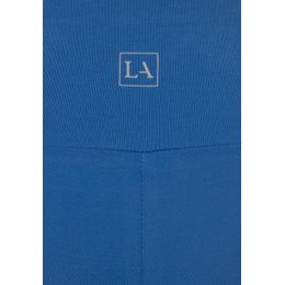 Lascana Damen Shorts, Gr. 32, blau, Single Jersey, Obermaterial: 95% Baumwolle, 5% Elasthan, unifarben, Basic, Hosen, mit breitem B&uuml;ndchen und