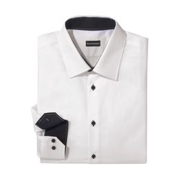 Bruno Banani Herren Langarmhemd, wei&szlig;, Basic, Gr. 47, Obermaterial: 100% Baumwolle, Hemden, taillierte Passform, mit Kentkragen, aus Baumwolle