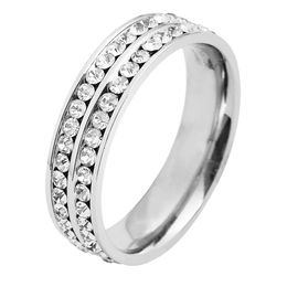 Adelia&acute;s ADELIA ́S Damen Fingerring "Damen Ring aus Edelstahl mit Strass Steinchen", 54, Edelstahlsilber, Edelstahl, Fingerringe