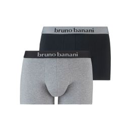 Bruno Banani Herren Boxer "Flowing", Gr. S, grau, Stoff, Obermaterial: 93% Baumwolle, 7% Elasthan, unifarben, Unterhosen, mit kontrastreichem Logobund