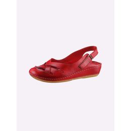 Gemini Damen Slipper, Gr. 42, rot, Leder, Schuhe