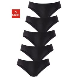 Petite Fleur Damen Bikinislip, Gr. 34, schwarz, Piqu&eacute;, Obermaterial: 95% Baumwolle, 5% Elasthan, unifarben, Unterhosen, aus weicher Pikee-Qualit&auml;t