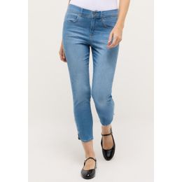 Slim-fit-Jeans Angels "Ornella Sparkle", Damen, Gr. 36, L&auml;nge 26, light blau used, Denim/Jeans, Obermaterial: 89% Baumwolle, 8% Polyester, 3% Elasthan, unifarben, slim fit 7/8-L&auml;nge, Jeans Slim-fit-Jeans, mit Stretch