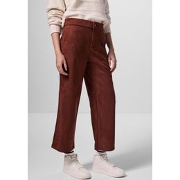 Damen Lederimitathose, rot, Gr. 40, STREET ONE STUDIO, unifarben, Stoff, 90% Polyester, 10% Elasthan, Hosen, High Waist