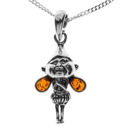 OSTSEE-SCHMUCK Damen Kette mit Anh&auml;nger "- Kobold - Silber 925/000 - Bernstein", 42, Silber 925 (Sterlingsilber), silber, Silber 925