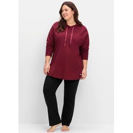 sheego Damen Kapuzensweatshirt, rot, Gr. 44, unifarben, 50% Baumwolle, 50% Modal, Sweatshirts