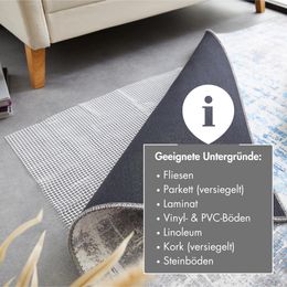 Antirutsch Teppichunterlage ANDIAMO, B:60cm H:2mm L:120cm, wei&szlig;, Kunstfaser, Teppichunterlagen, "Teppich Stopp", Gitter-Rutschunterlage, individuell