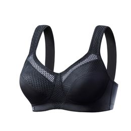 H.I.S. H.I.S Damen Sport-BH, Gr. 105, schwarz, Microtouch, Obermaterial: 90% Polyester (COOLMAX), 10% Elasthan, BHs, ohne B&uuml;gel aus schnell trocknendem