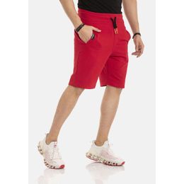 Cipo & Baxx CIPO & BAXX Herren Stoffhose "Shorts", rot, Gr. XL, unifarben, 80% Baumwolle, 15% Polyester, 5% Elasthan, Hosen, elastischer Bund mit Kordelzug