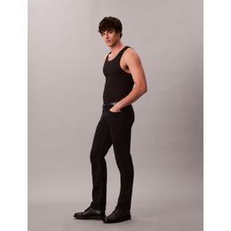 Calvin Klein Herren Slim-fit-Jeansjaguar schwarz, Gr. 30, Denim/Jeans, Obermaterial: 98% Baumwolle, 2% Elasthan, Jeans, used washed, Slim Straight