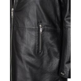 Maze Damen Langjacke "42021316", schwarz, Gr. 52, Obermaterial: 100% Lammleder. Futter: 100% Baumwolle. &Auml;rmelfutter: 100% Polyester. Kapuze: 55%