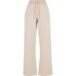 DEF Damen Stoffhose "DEF DEF Sweatpants", beige, Gr. L, unifarben, 80% Baumwolle, 20% Polyester, Hosen