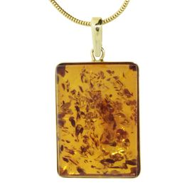 OSTSEE-SCHMUCK Damen Kette und Anh&auml;nger Set "- Classic 27x19 - Gold 333/000 - Bernstein", 50, gold, Gelbgold 333, Schmuck_Sets