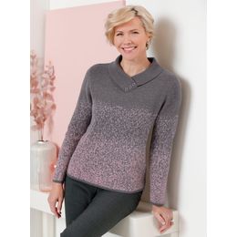 CLASSIC Damen V-Ausschnitt-Pullover "Pullover", lila, Gr. 38, gemustert, mehrfarbig, 70% Polyacryl, 30% Wolle, Pullover