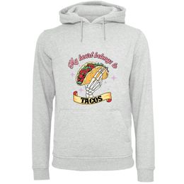 F4NT4STIC Damen Kapuzenpullover "Anti Valentinstag My Herz belongs to tacos", grau, Gr. S, Obermaterial: 65% Baumwolle, 35% Polyester, Pullover,