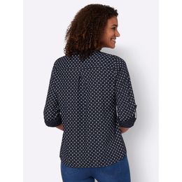 Casual Looks Damen Schlupfbluse, blau, Gr. 46, gemustert, mehrfarbig, 100% Viskose, Blusen