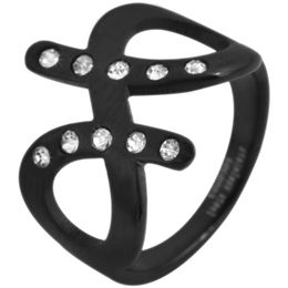 Adelia&acute;s ADELIA ́S Damen Fingerring "Damen Ring aus Edelstahl", 54, Edelstahl, schwarz, Edelstahl, Fingerringe