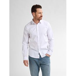 Herren Langarmhemd, wei&szlig;, Gr. XL, PETROL INDUSTRIES, unifarben, Web, Obermaterial: 65% Baumwolle, 32% Polyester, 3% Elasthan, Hemden, in schmaler