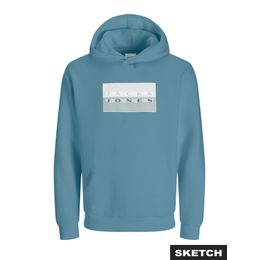 Jack & Jones Kinder Kapuzensweatshirt "JCOFUSION GRAPHIC SWEAT HOOD UNB SN JNR"north atlantic, Gr. 164, JACK & JONES JUNIOR, bedruckt, unifarben, Sweatware,