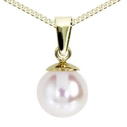 OSTSEE-SCHMUCK Damen Kette mit Anh&auml;nger "- Ingrid 7 - Gold 585/000 - Zuchtperle", 42, gold, Schmuck_Sets