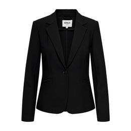 Only Damen Kurzblazer "ONLRYNA LIFE LS UNLIN FIT BLAZER TLR ZLO"schwarz, Gr. 36, unifarben, Web, Obermaterial: 94% Polyester, 6% Elasthan, Blazer,