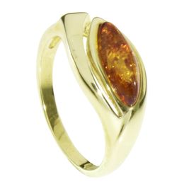 OSTSEE-SCHMUCK Damen Fingerring "- Jalin - Gold 333/000 - Bernstein", 58, gold, Fingerringe