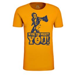 logoshirt Herren T-Shirt "Dirty Harry - Nice To Meet You", orange, Gr. M, unifarben, 100% Baumwolle, Shirts, mit coolem Frontprint