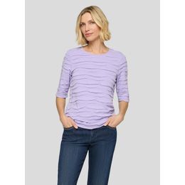 Rabe Damen T-Shirt, lila, Gr. 44, Strukturmuster, unifarben, Jersey, Obermaterial: 68% Viskose, 28% Polyester, 4% Elasthan, Shirts, Shirt, 1/2-Arm,