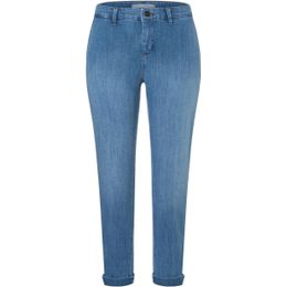 MAC Damen Slim-fit-Jeans "CHINO turn up", blau, Gr. 48, unifarben, Denim/Jeans, Obermaterial: 98% Baumwolle, 2% Elasthan, Jeans, im Five-Pocket Style