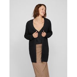 Vila Damen Strickjacke "VIDALO L/S KNIT CARDIGAN- NOOS", schwarz, Gr. XS, unifarben, Strick, Obermaterial: 100% Baumwolle, Strickjacken