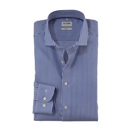 OLYMP Herren Businesshemd "Level Five body fit", blau, Gr. 38, gestreift, Web, Obermaterial: 100% Baumwolle, Hemden, modisch gestreift