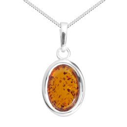OSTSEE-SCHMUCK Damen Kette mit Anh&auml;nger "- Erlana - Silber 925/000 - Bernstein", 45, Silber 925 (Sterlingsilber), silber, Silber 925