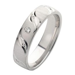 Firetti Damen Trauring "Schmuck Geschenk Hochzeit Ehering "LIEBE"", 16.5,mit Zirkonia, Silber 925 (Sterlingsilber), 5mm, silber, Silber 925