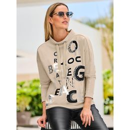 Heine Damen Sweatshirt, beige, Gr. 38, bedruckt, gemustert, 82% Baumwolle, 18% Polyester, Sweatshirts