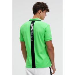 CAMP DAVID Herren Poloshirtgr&uuml;n, Gr. L, bedruckt, Piqu&eacute;, Material: 60% Polyester, 37% Baumwolle, 3% Elasthan, Shirts, mit reflektierenden Details