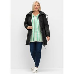 sheego Damen Outdoorjacke, schwarz, Gr. 44, unifarben, 100% Polyamid, Webware:100% Polyester, Jacken