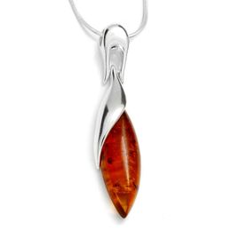 OSTSEE-SCHMUCK Damen Kette mit Anh&auml;nger "- Rosali - Silber 925/000 - Bernstein", 45, Silber 925 (Sterlingsilber), silber, Silber 925