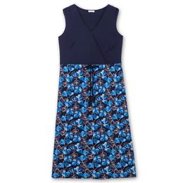 sheego Damen Jerseykleid "Jerseykleid", blau, Gr. 54, bedruckt, gebl&uuml;mt, gemustert, mehrfarbig, 95% Viskose, 5% Elasthan, Kleider