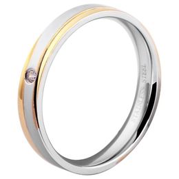 Adelia&acute;s ADELIA ́S Damen Fingerring "Damen Ring aus Edelstahl mit Strass Steinchen", 64, Edelstahlsilber, Edelstahl, Fingerringe