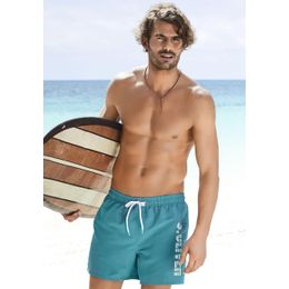 s.Oliver Herren Badeshorts, blau, Gr. XXL, unifarben, Microfaser, Polyester, Badehosen, mit seitlichem Logodruck