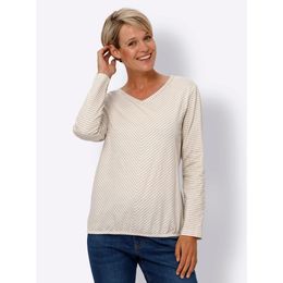 Classic Basics Damen Langarmshirt "Langarm-Shirt", braun, Gr. 50, gemustert, gestreift, mehrfarbig, 100% Baumwolle, Shirts