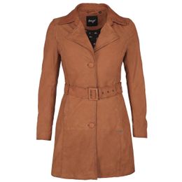Maze Damen Langjacke "42021146", braun, Gr. S, Obermaterial: 100% Lammleder. Futter: 100% Baumwolle. &Auml;rmelfutter: 100% Polyester, Jacken