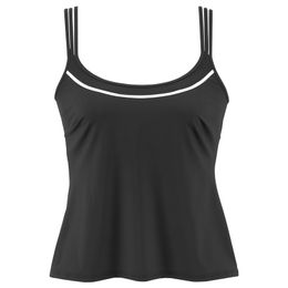 Vivance Damen B&uuml;gel-Tankini-Top "Lorena", schwarz, Gr. 48, unifarben, Recycling-Polyamid, Bikini-Oberteile, mit kontrastfarbenem Piping und
