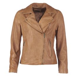 JCC Damen Bikerjacke "1703", braun, Gr. 36, Obermaterial 100% Ziegenleder / Futter: 100% Baumwolle, Jacken
