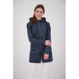 DEPROC Active Damen Strickmantel "KENNEWICK II LONG", blau, Gr. 40, Strick, 100% Polyester, M&auml;ntel, au&szlig;ergew&ouml;hnlicher Feinstrickmantel mit