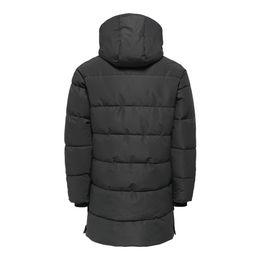 Only & Sons ONLY & SONS Herren Steppjacke "ONSCARL LIFE LONG QUILTED COAT NOOS OTW", schwarz, Gr. XXL, unifarben, Web, Obermaterial: 100% Polyester, Jacken
