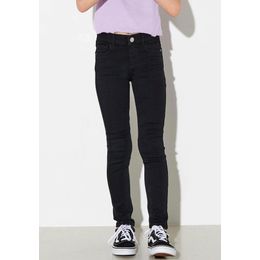 KIDS Only M&auml;dchen Stretch-Jeans "KONRAIN", schwarz, Gr. 152, unifarben, Denim/Jeans, Obermaterial: 53% Viskose, 29% Baumwolle, 17% Polyester, 1%