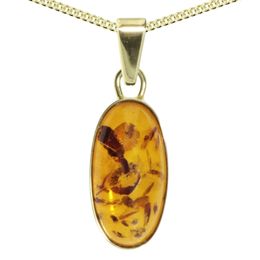 OSTSEE-SCHMUCK Damen Kette und Anh&auml;nger Set "- Classic 16x8 - Gold 333/000 - Bernstein", 45, gold, Gelbgold 333, Schmuck_Sets