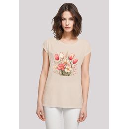 F4NT4STIC Damen T-Shirt "Rosa wei&szlig;er Fr&uuml;hlingsblumenstrau&szlig;", wei&szlig;, Gr. XL, Obermaterial: 100% Baumwolle, Shirts, Premium Qualit&auml;t